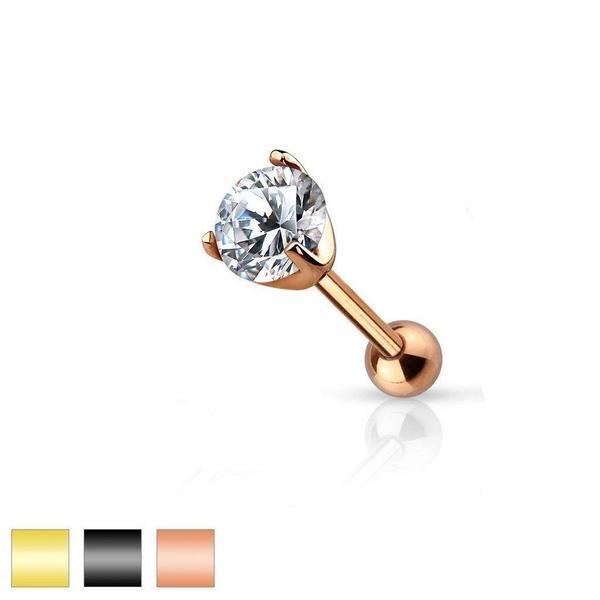 IP Prong Gem Cartilage Bar 16G — My Body Piercing Jewellery