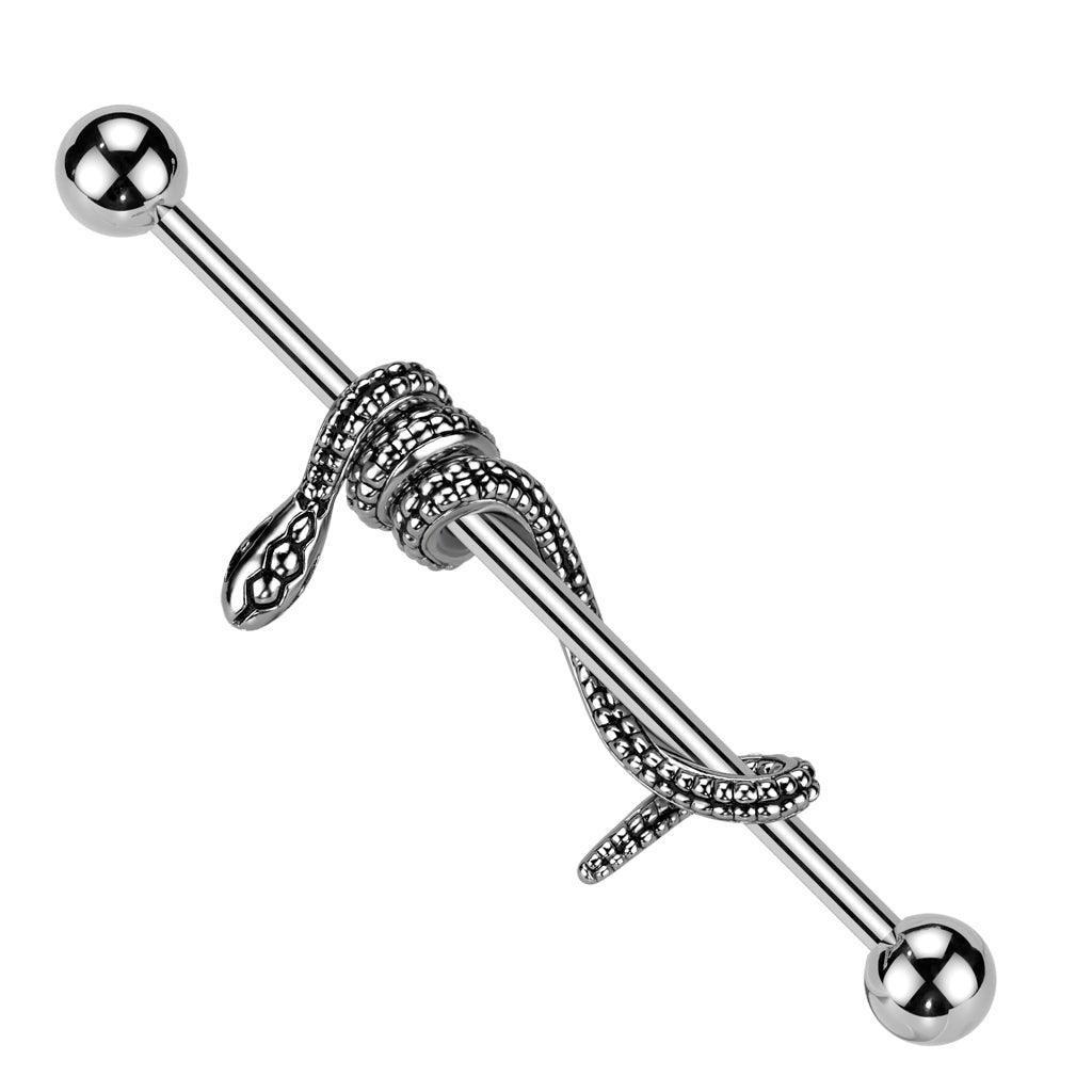 Wrapped Snake Industrial 14G 38mm — My Body Piercing Jewellery